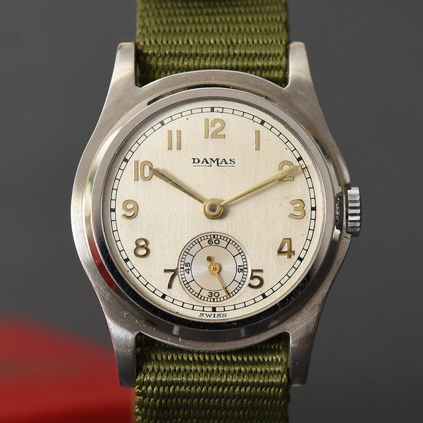 60s NOS DAMAS Military Style Demisize Gents Swiss Watch – empressissi