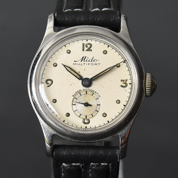 50s MIDO Multifort Super-Automatic Bumper Gents Military Style Watch ...
